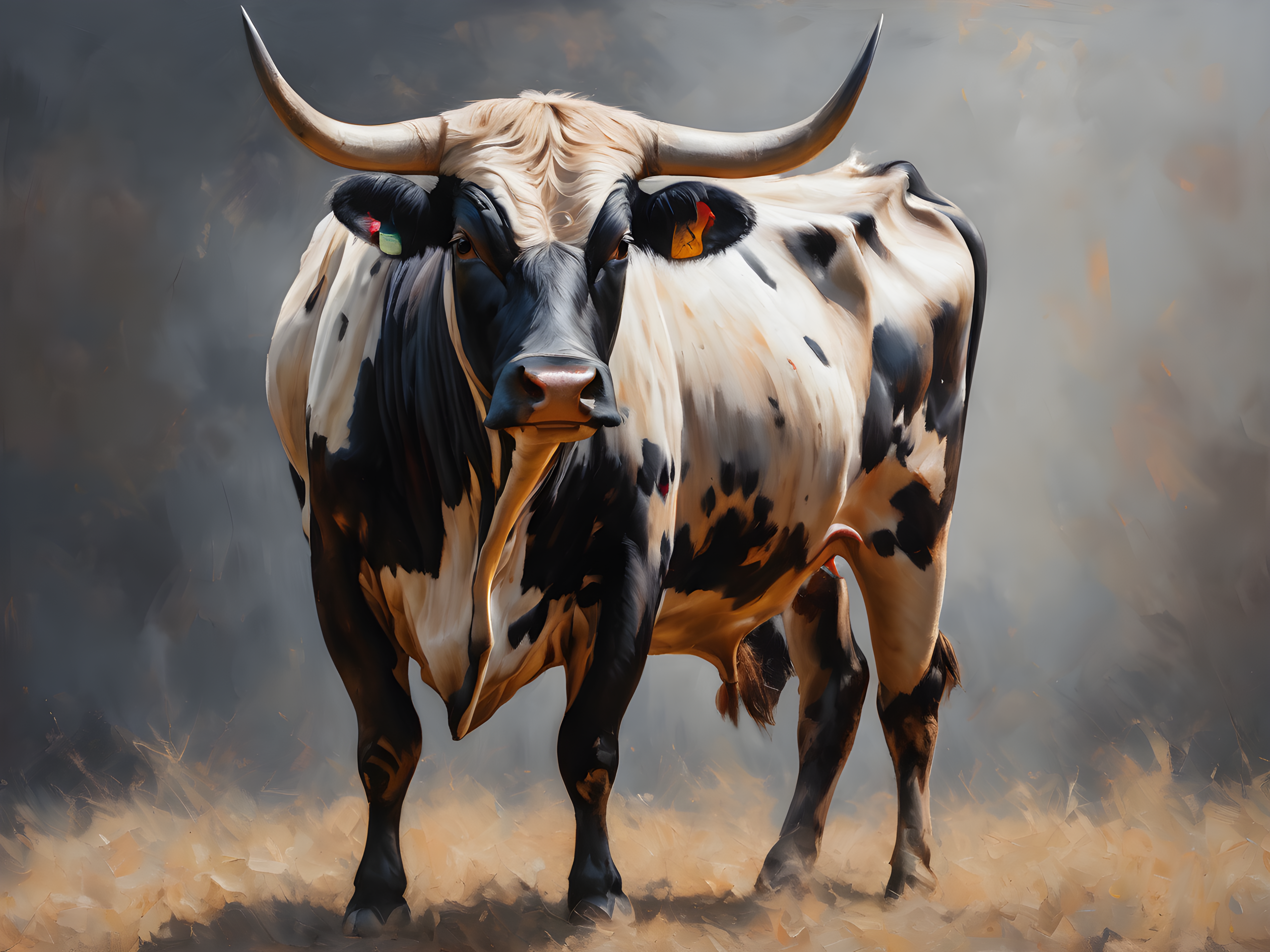 Nguni Bull Stare Premium Canvas Wall Art – Magical Habitat Art